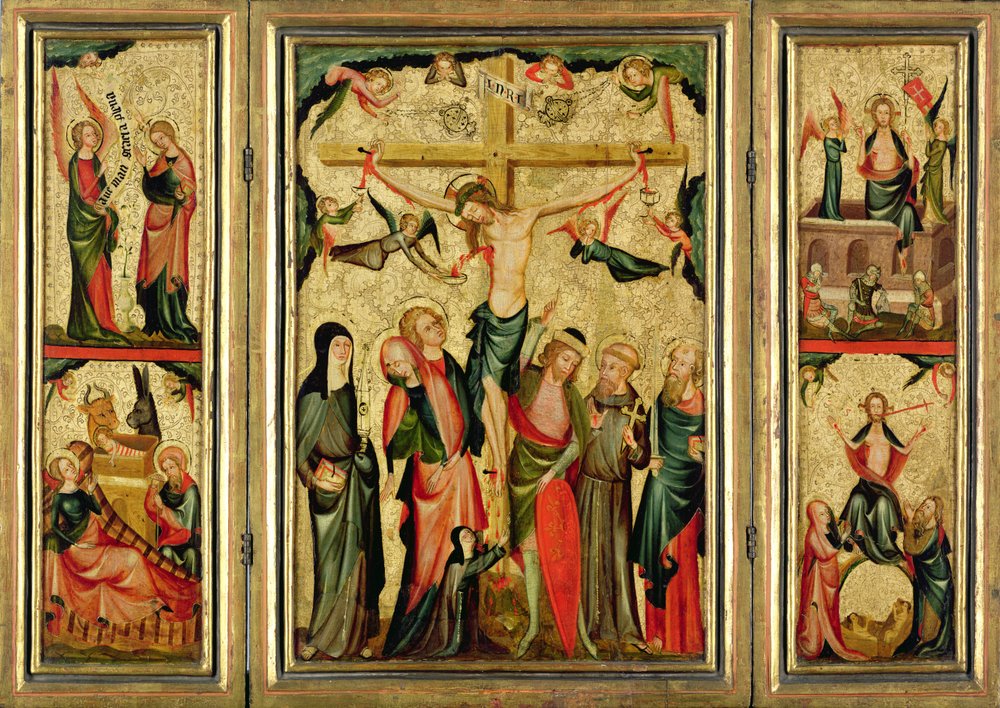 Triptych Depicting the Crucifixion of Christ